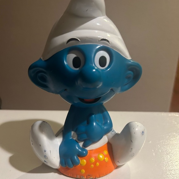 Toys | Vintage Smurf Toys Peyo Hard Plastic Pull String Talking Toy ...